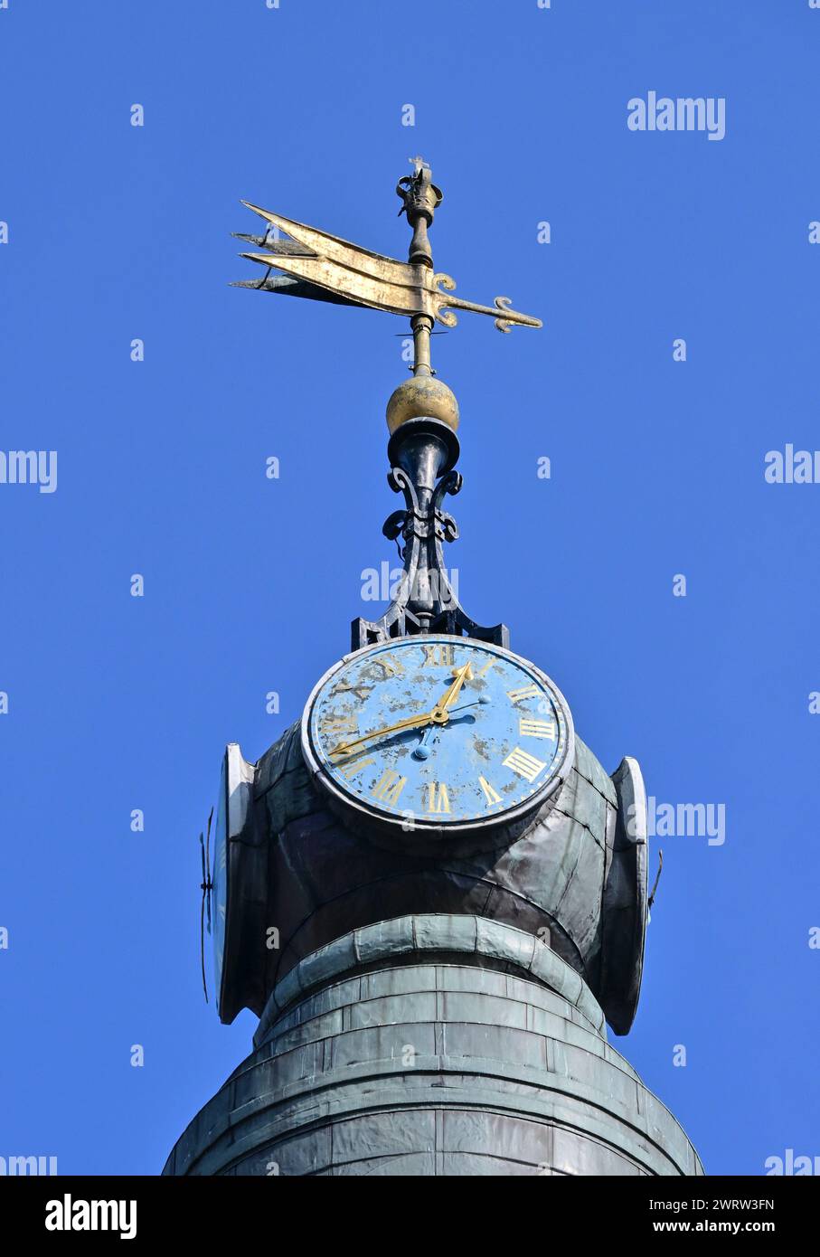Clocks and weathervane on Church of St Anne, between Dean Street and ...