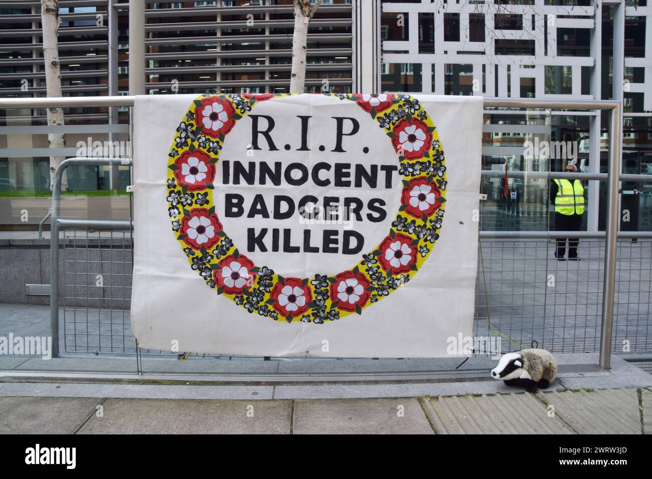 London, England, UK. 14th Mar, 2024. Activist Betty Badger stages a ...