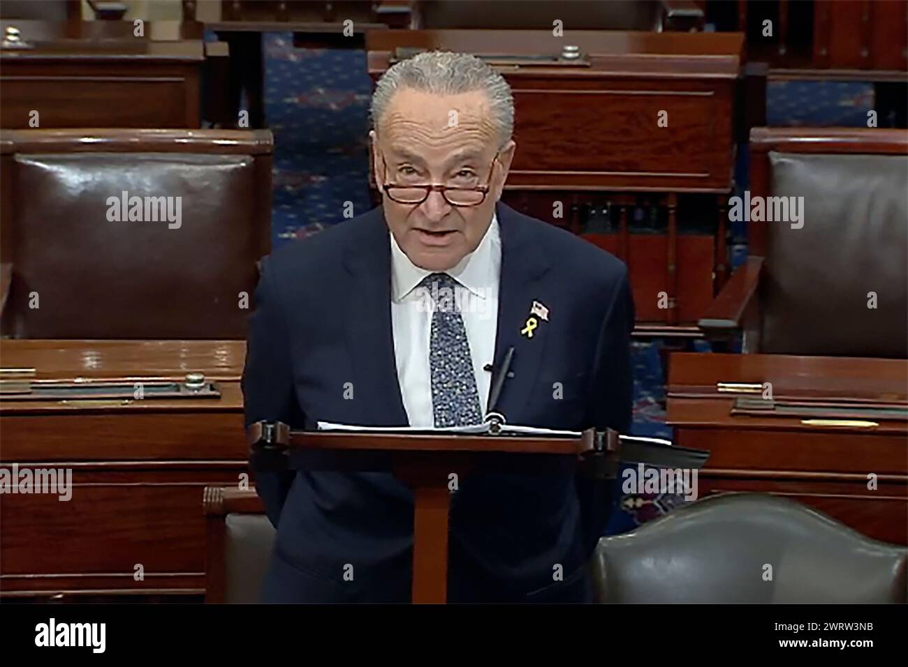 In this image from video provided by Senate TV, Senate Majority Leader ...