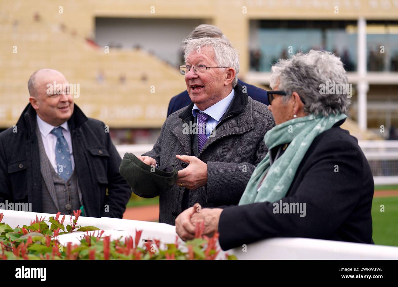 Sir Alex Ferguson on day three of the 2024 Cheltenham Festival at ...
