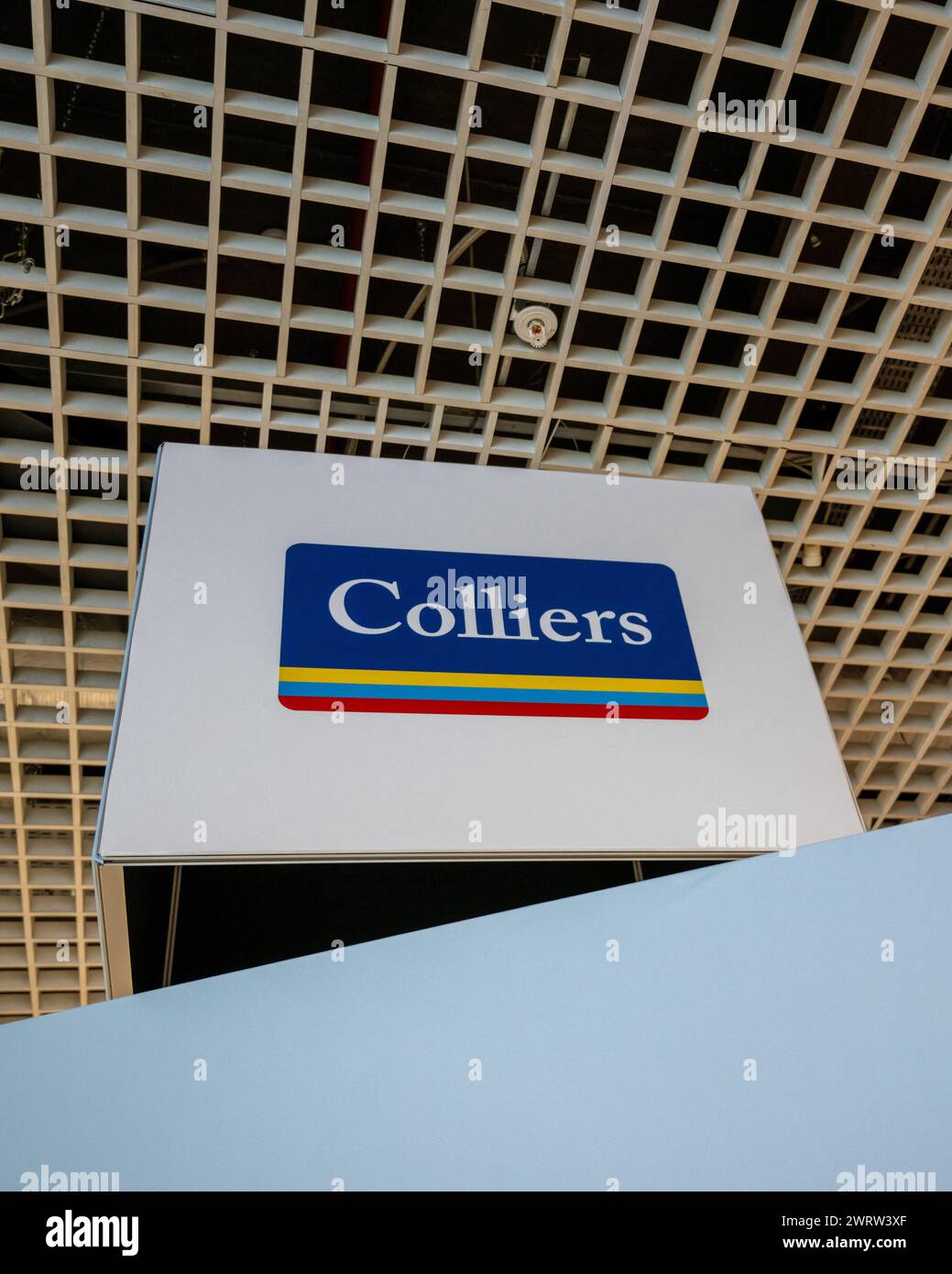 Cannes, France. 13th Mar, 2024. The COLLIERS logo at Mipim in Cannes ...