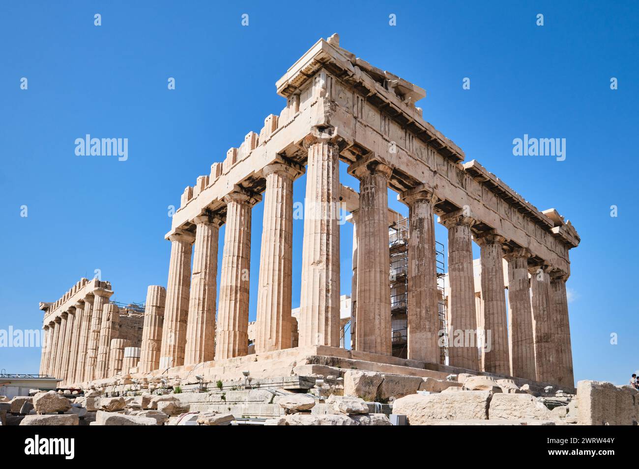 Athens, Greece - March 02, 2024: Ruins of Parthenon temple on the ...
