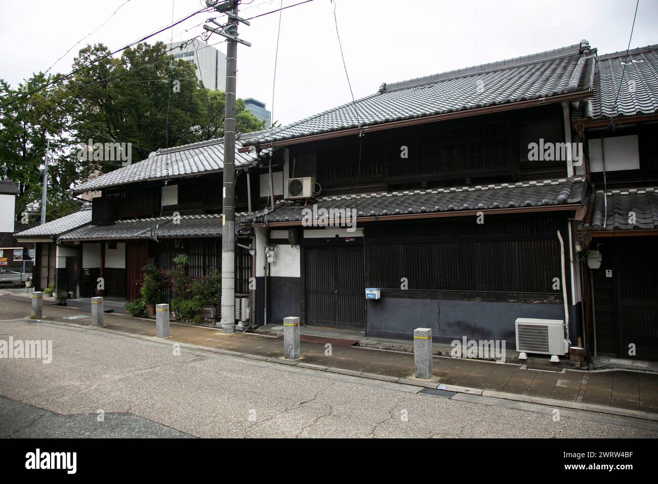 Nagoya, Japan; 10th October 2023: Streets and houses with wooden ...