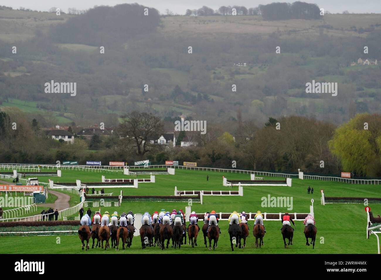 Runners and riders during the Pertemps Network Final Handicap Hurdle on ...