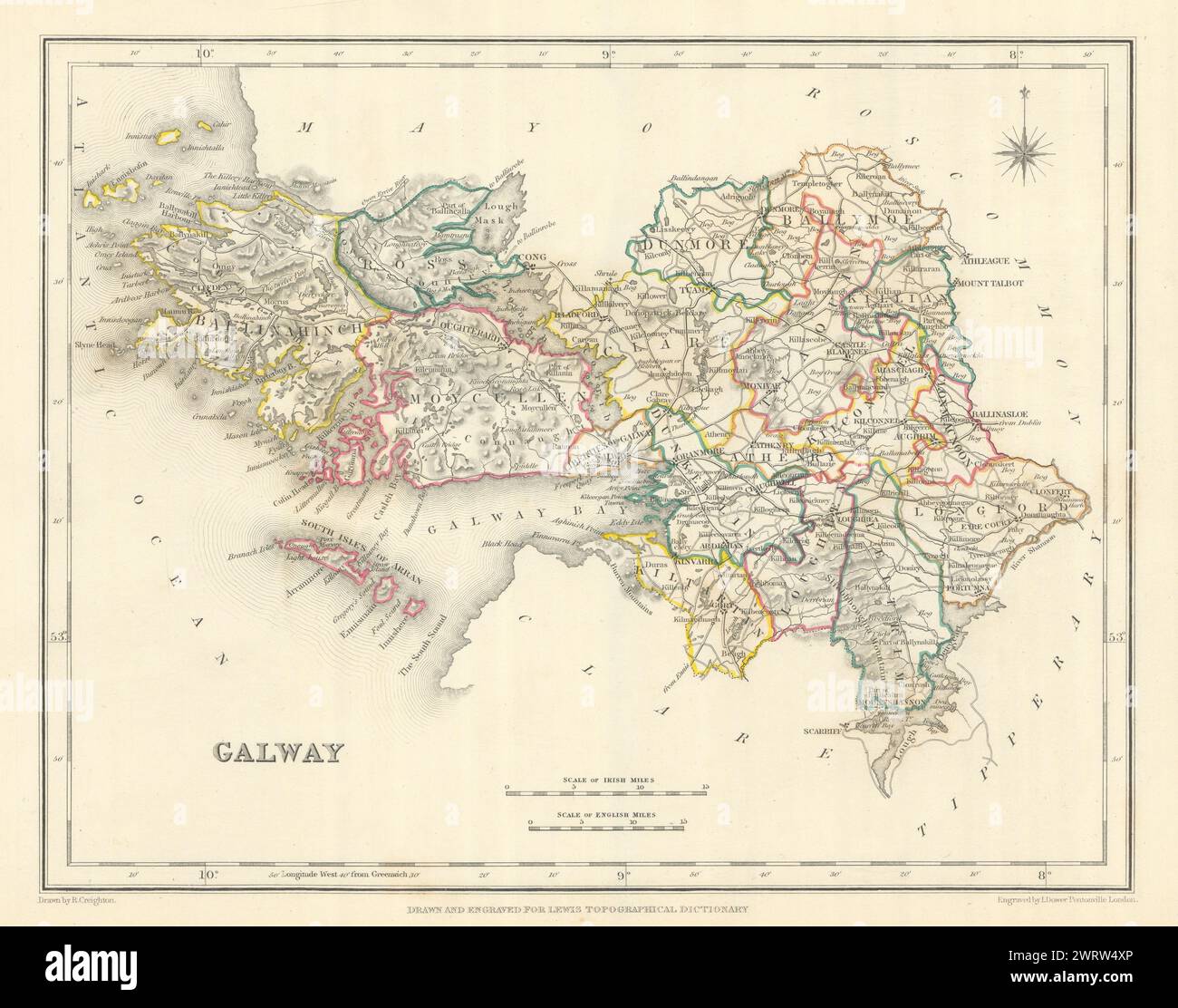 County galway antique county map hi-res stock photography and images ...