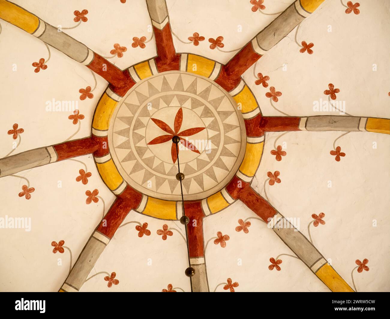 Decorated and painted ceiling vault of Saint John's Church in Nieblum ...