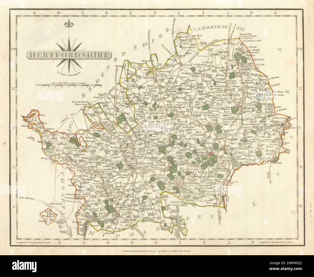 Hertfordshire map hi-res stock photography and images - Alamy