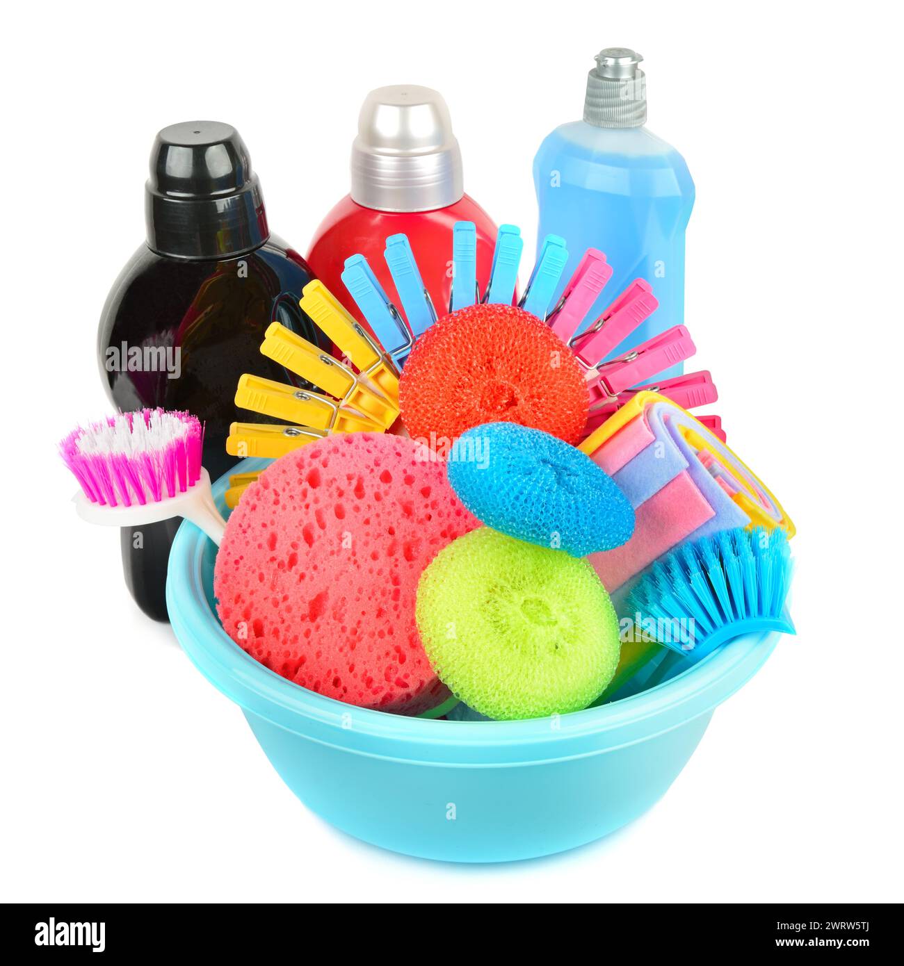 Set household chemicals brushes hi-res stock photography and images - Alamy