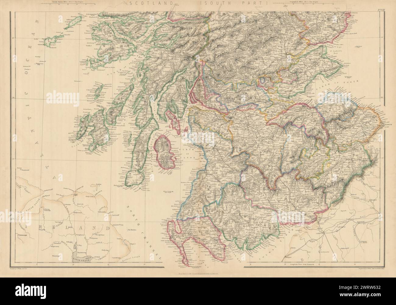 Scotland (South) by Edward Weller. Borders Lothian Central Strathclyde ...