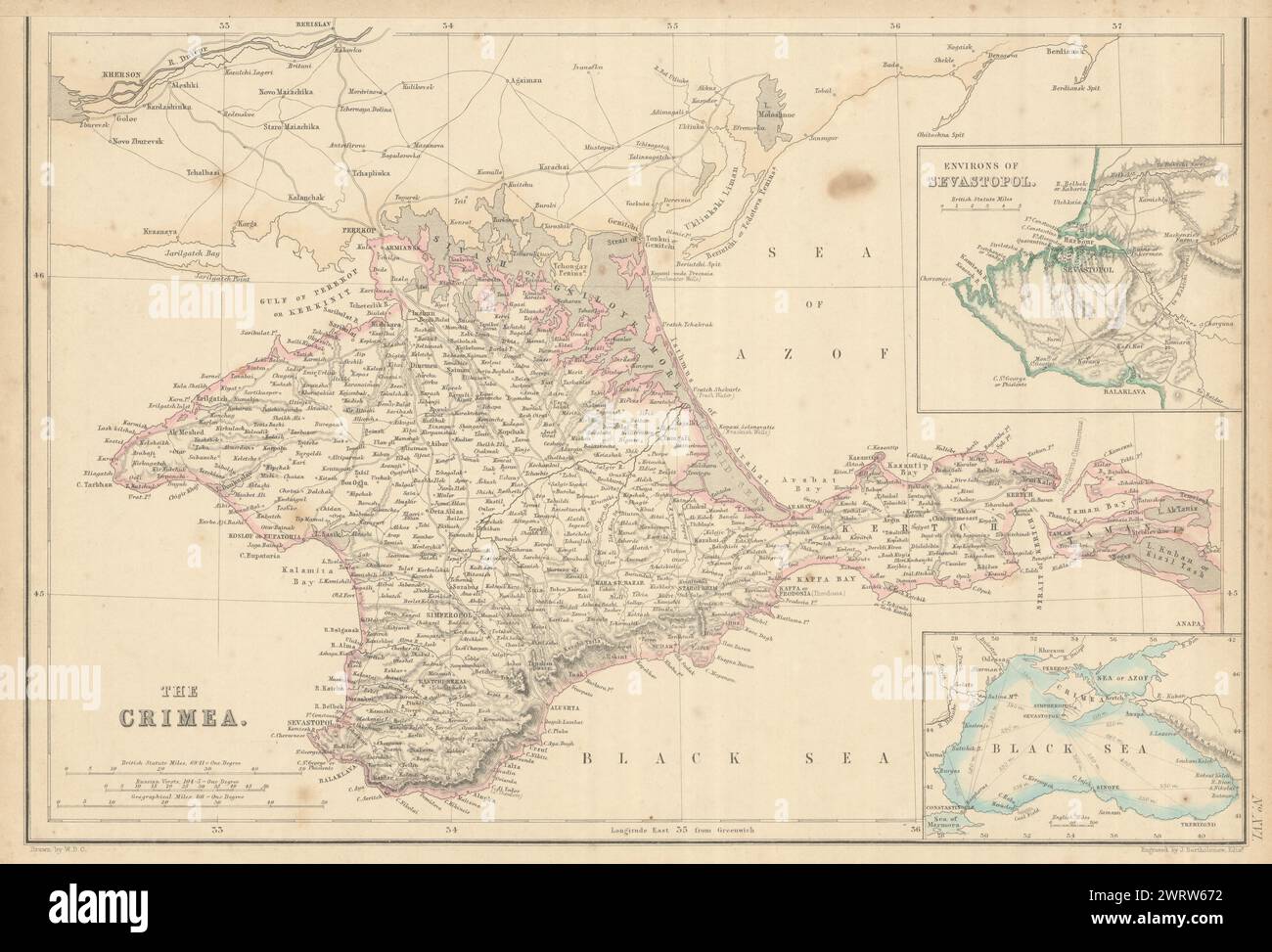Crimea 19th century map hi-res stock photography and images - Alamy
