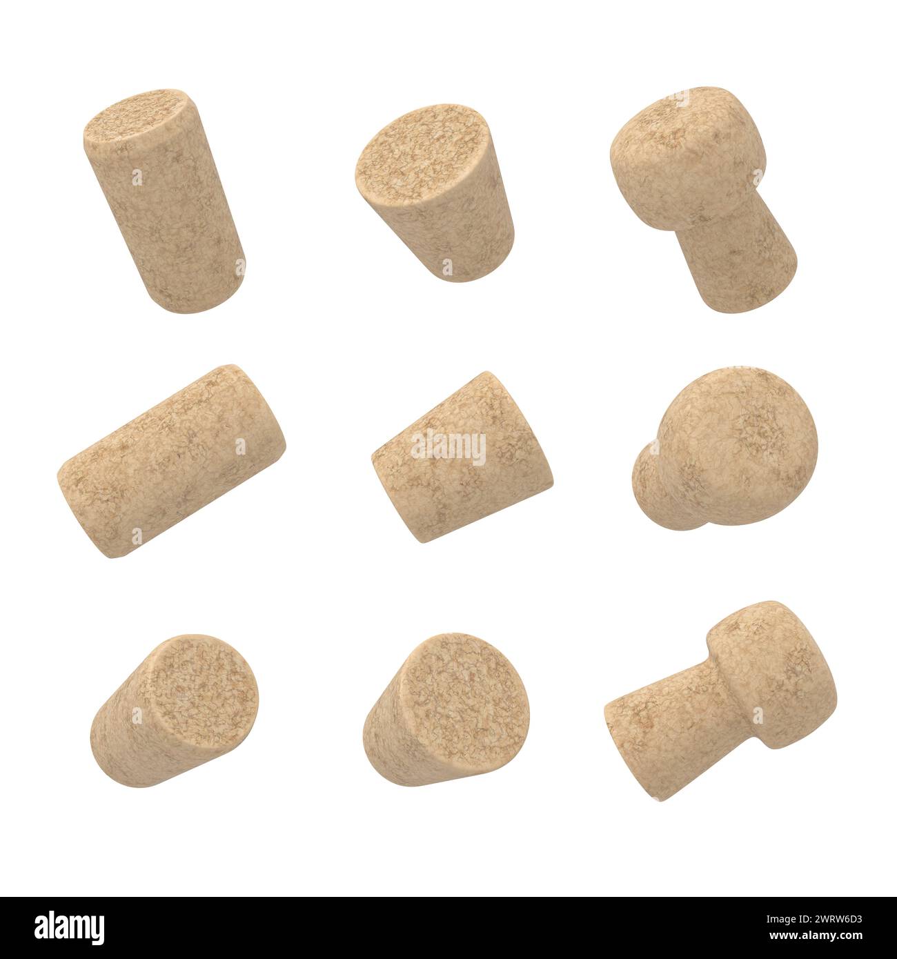 Assorted wine corks neatly arranged on white Stock Photo - Alamy