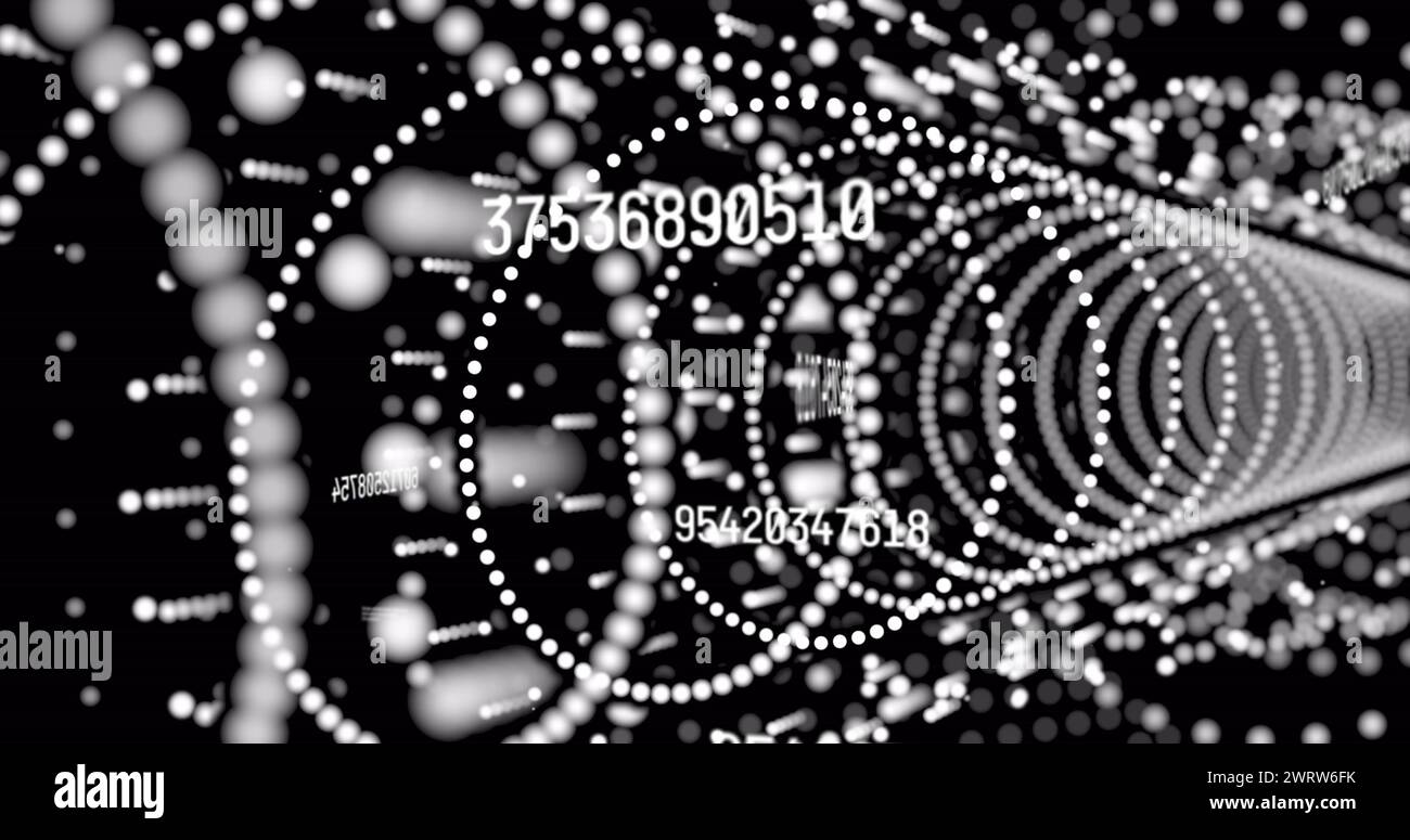 Image of numbers changing, data processing and networks of connections Stock Photo - Alamy
