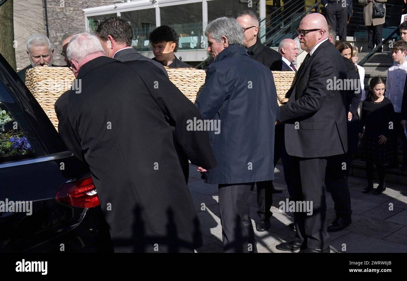 The coffin of Charlie Bird is carried out after a service at Mansion ...