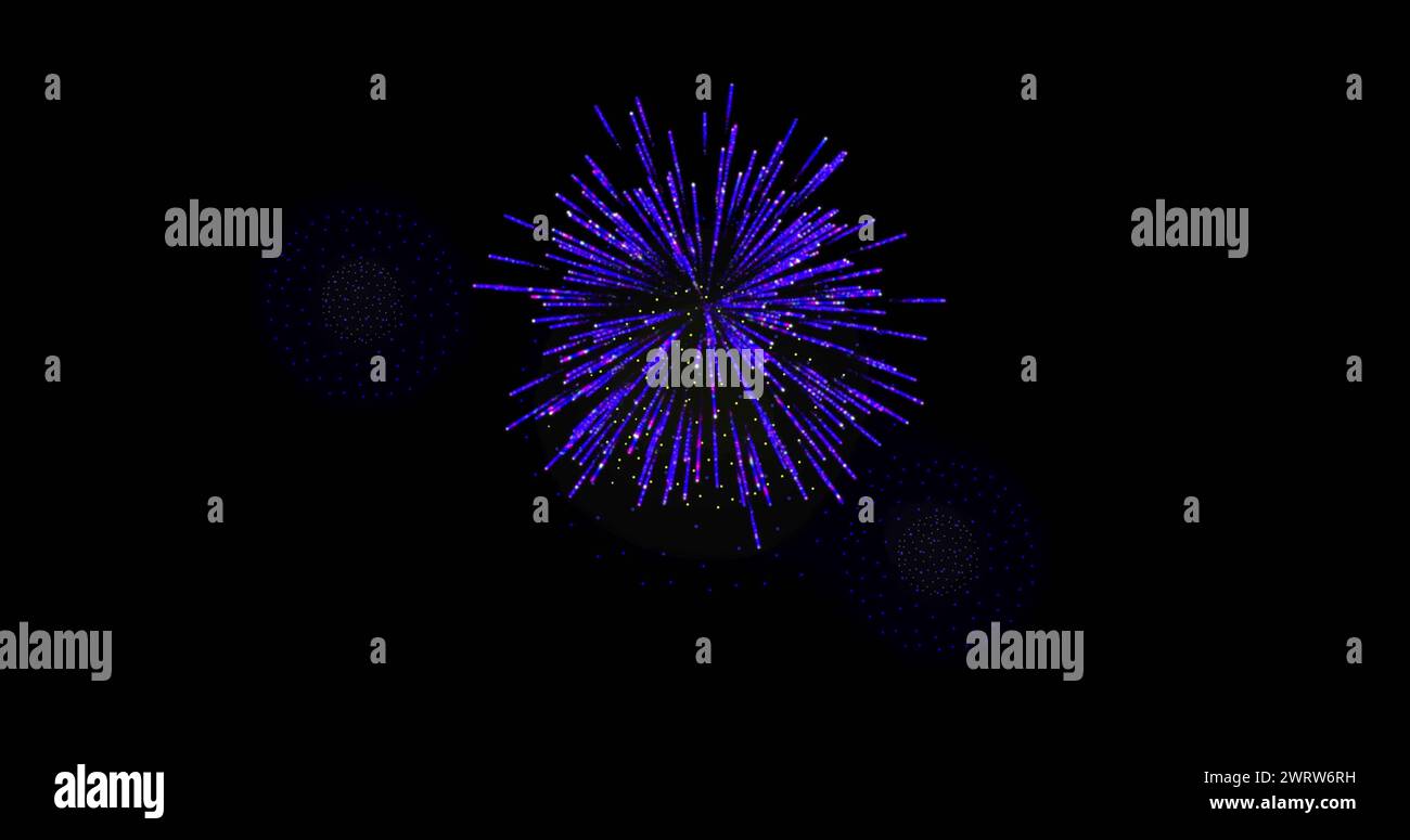 Animation moving shapes fireworks over hi-res stock photography and ...