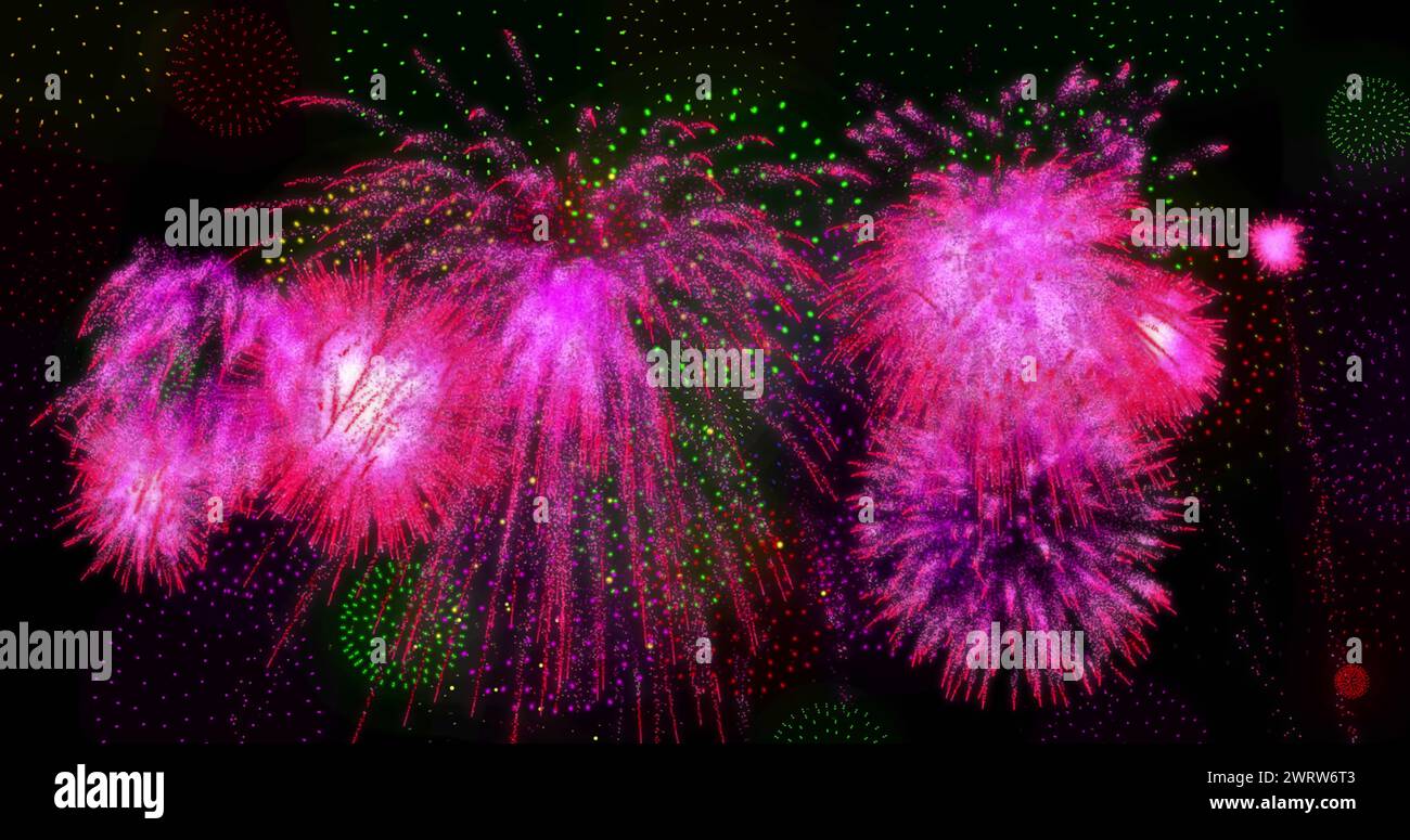 Image of shapes and fireworks on black backrgound Stock Photo - Alamy