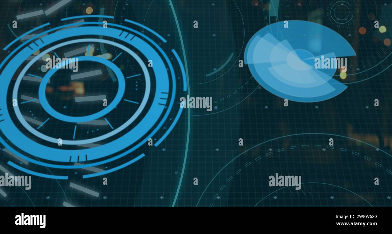 Image of 5g text, scopes scanning and data processing over servers Stock Photo - Alamy