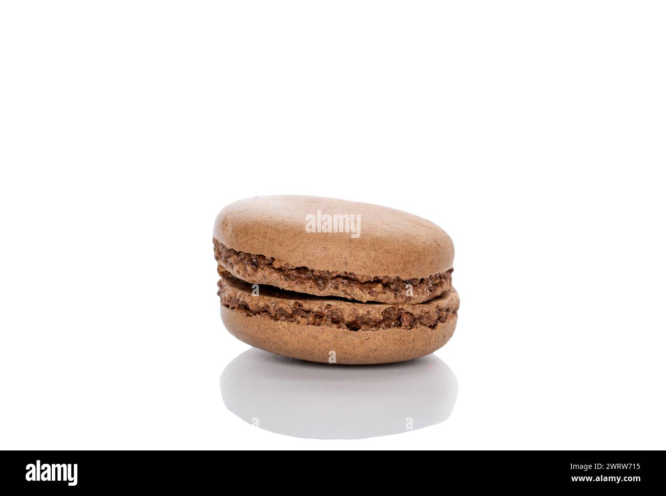 One sweet macaron, macro, isolated on white background Stock Photo - Alamy