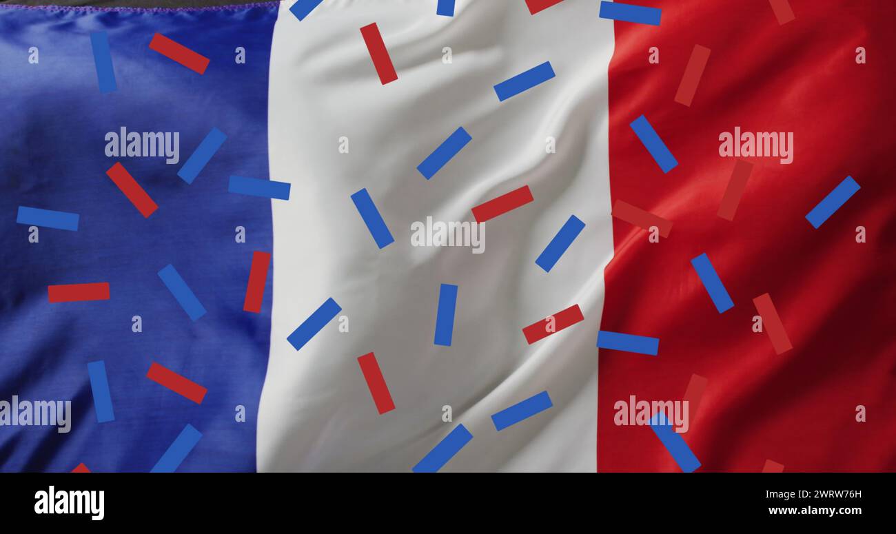 Image of confetti over flag of france Stock Photo - Alamy