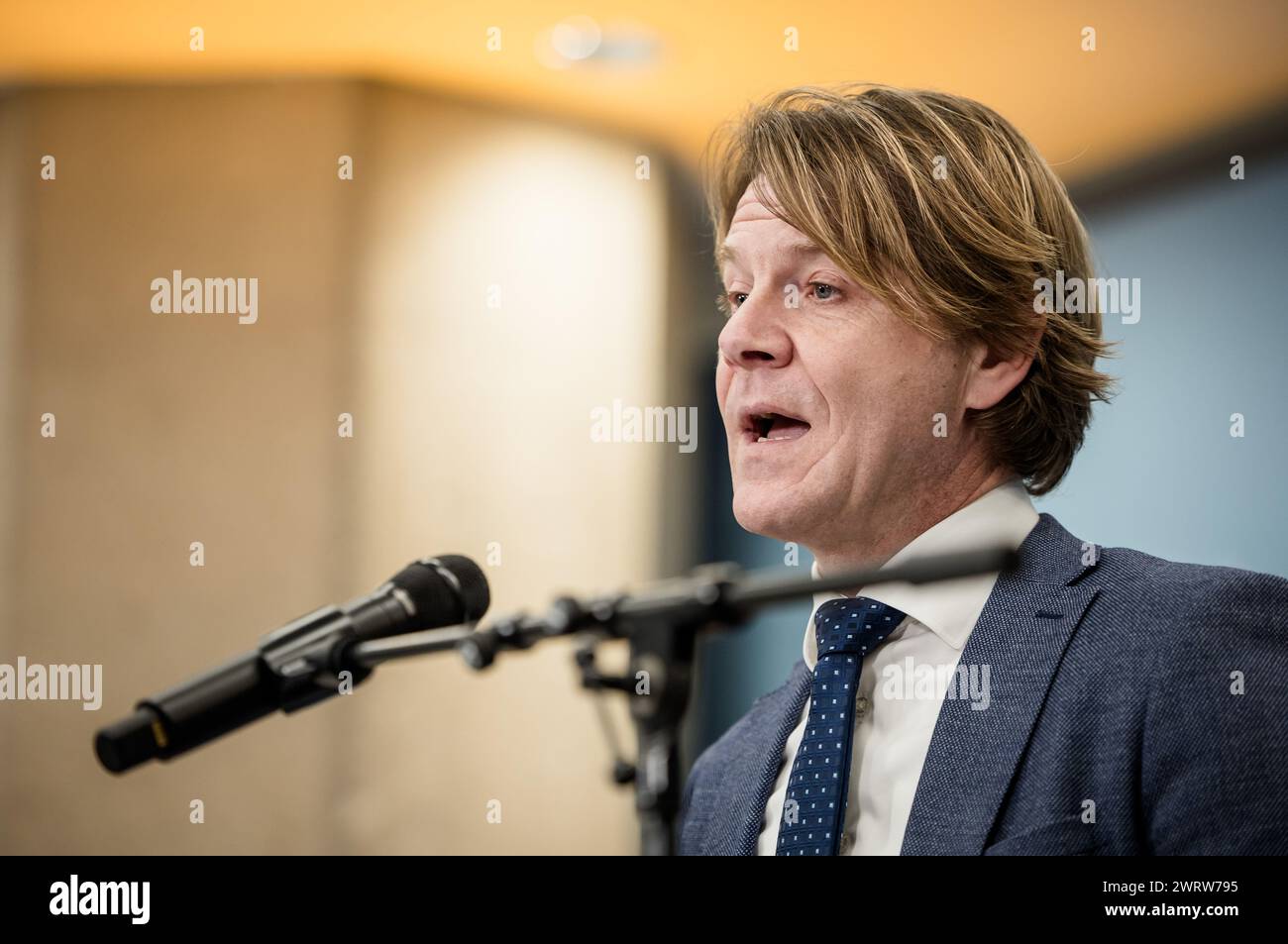 THE HAGUE - 14/03/2024, Informer Kim Putters during the presentation of ...