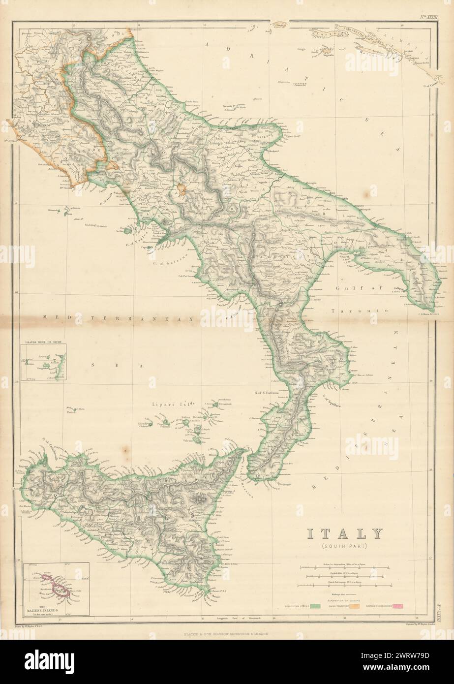 Kingdom of the two sicilies map hi-res stock photography and images - Alamy