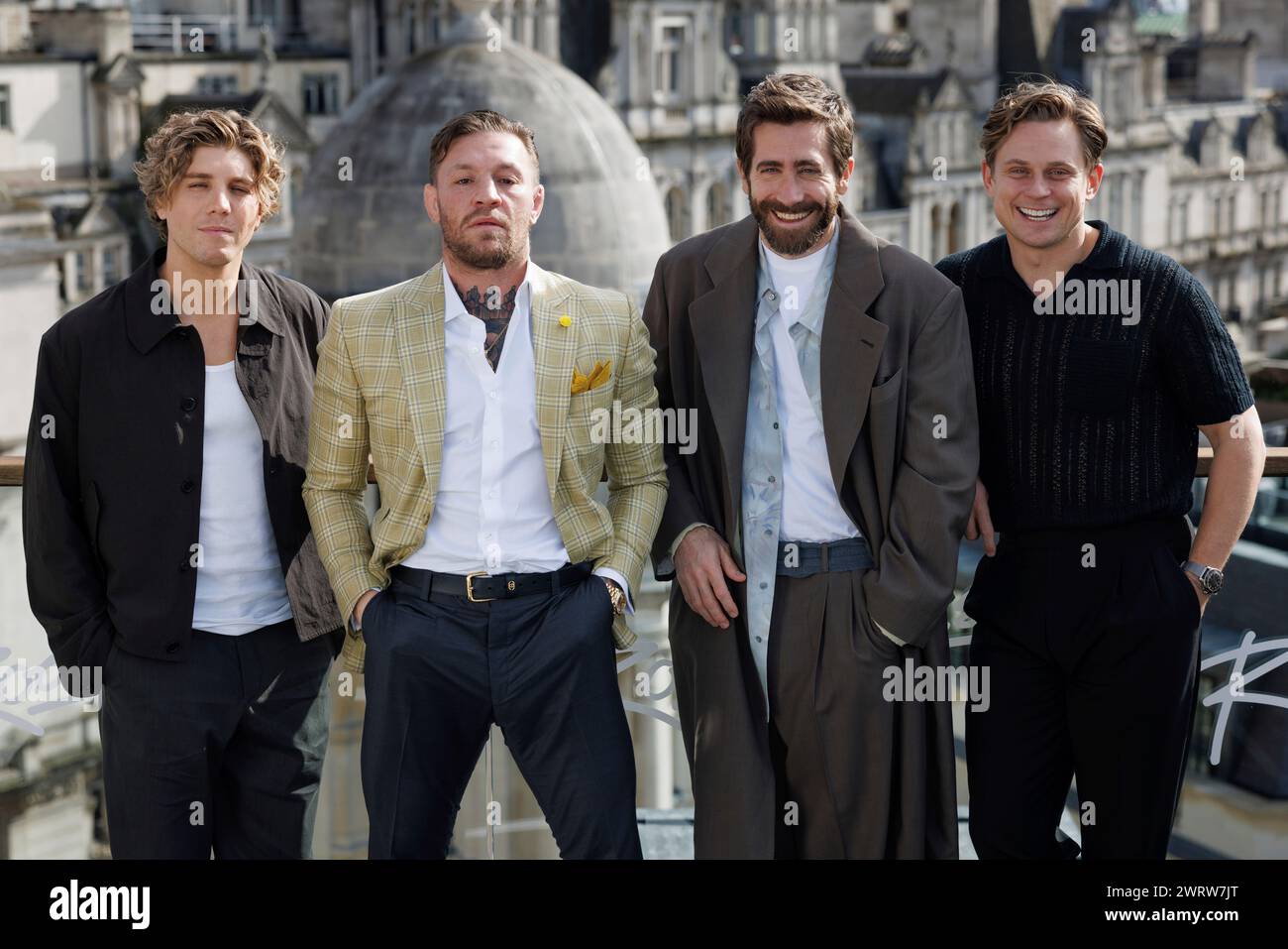 Lukas Gage, fromleft, Conor McGregor, Jake Gyllenhaal and Billy ...