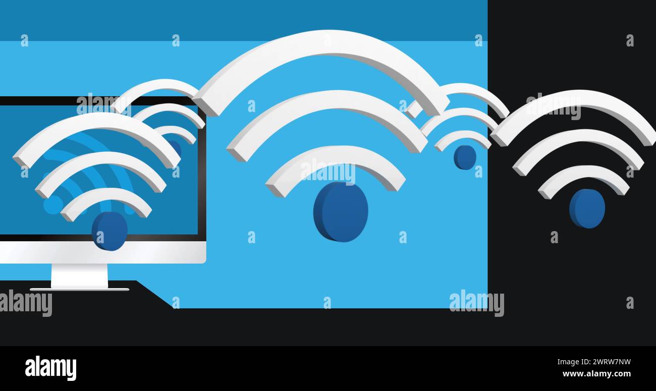 Wifi symbol on computer hi-res stock photography and images - Alamy