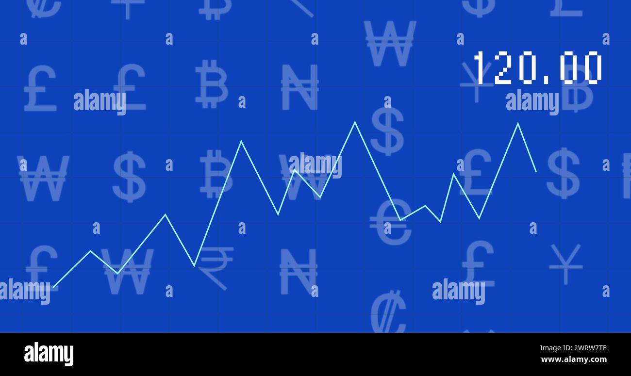 Image of data processing over currency symbols Stock Photo - Alamy