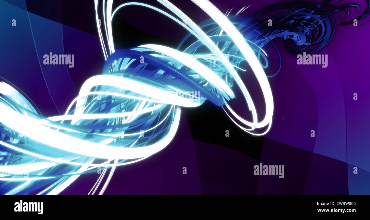 Image of wavy lights on blue and black background Stock Photo - Alamy