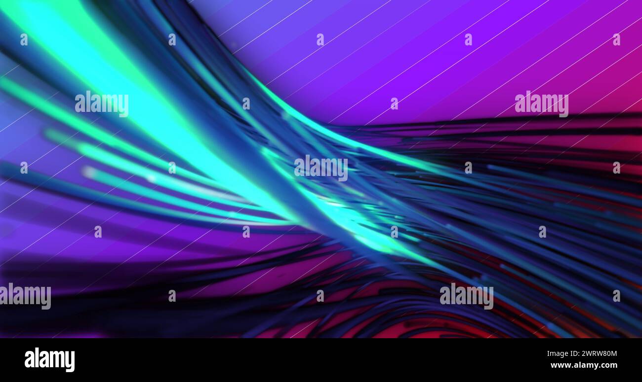 Image of network of fibre optic strands over gradient background Stock ...