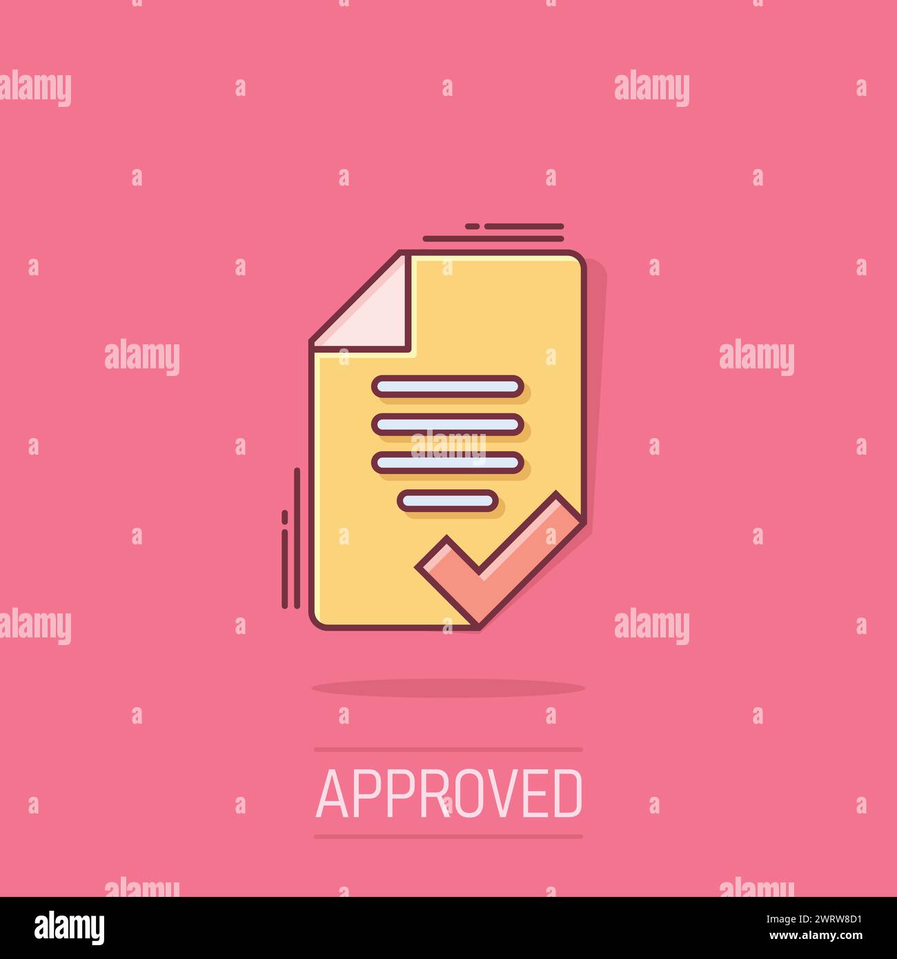 Document checklist icon in comic style. Report cartoon vector ...