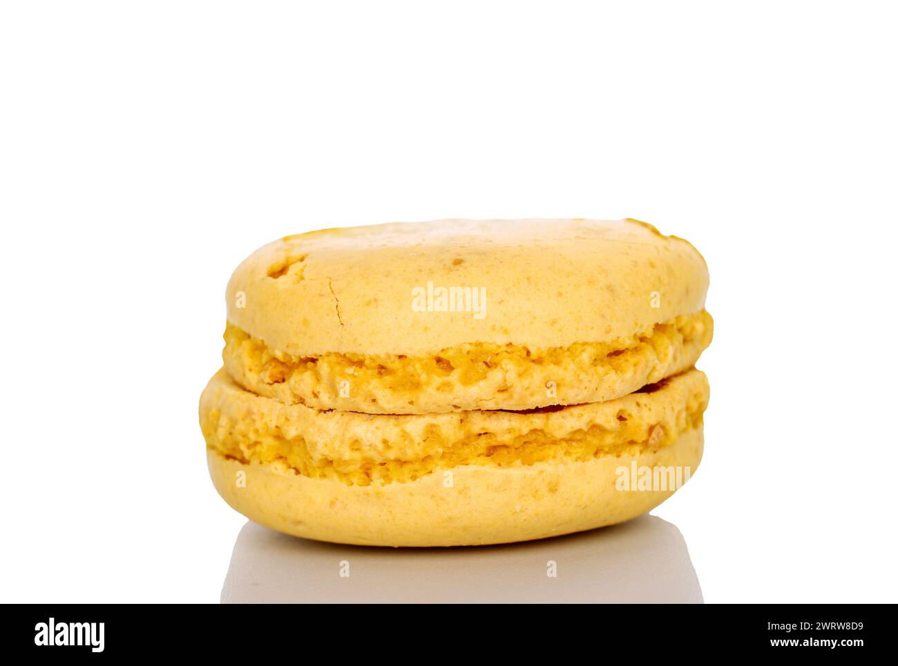 One sweet macaron, macro, isolated on white background Stock Photo - Alamy