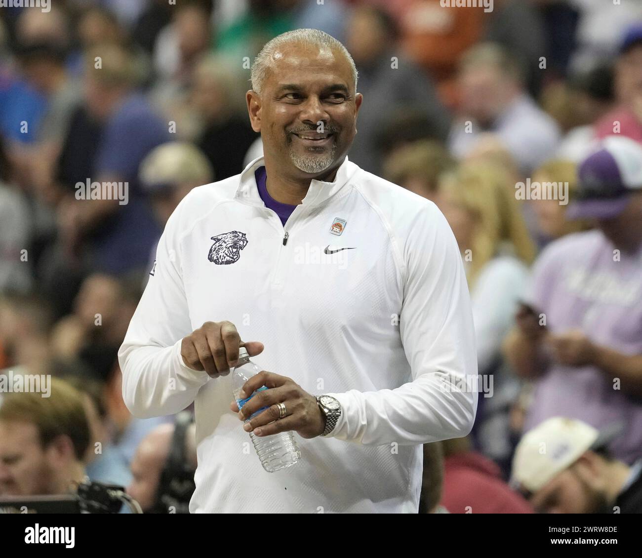 MAR 13 2024: Kansas State coach Jerome Tang finally has a moment to ...