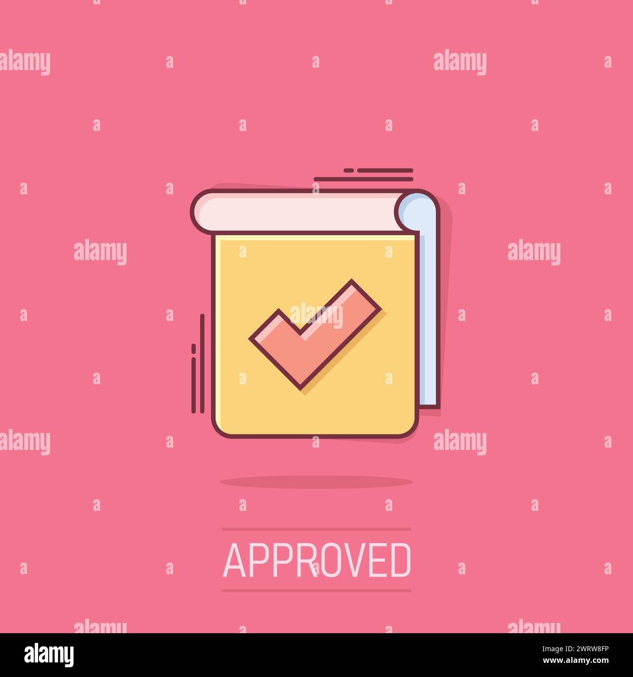 Document checklist icon in comic style. Report cartoon vector ...