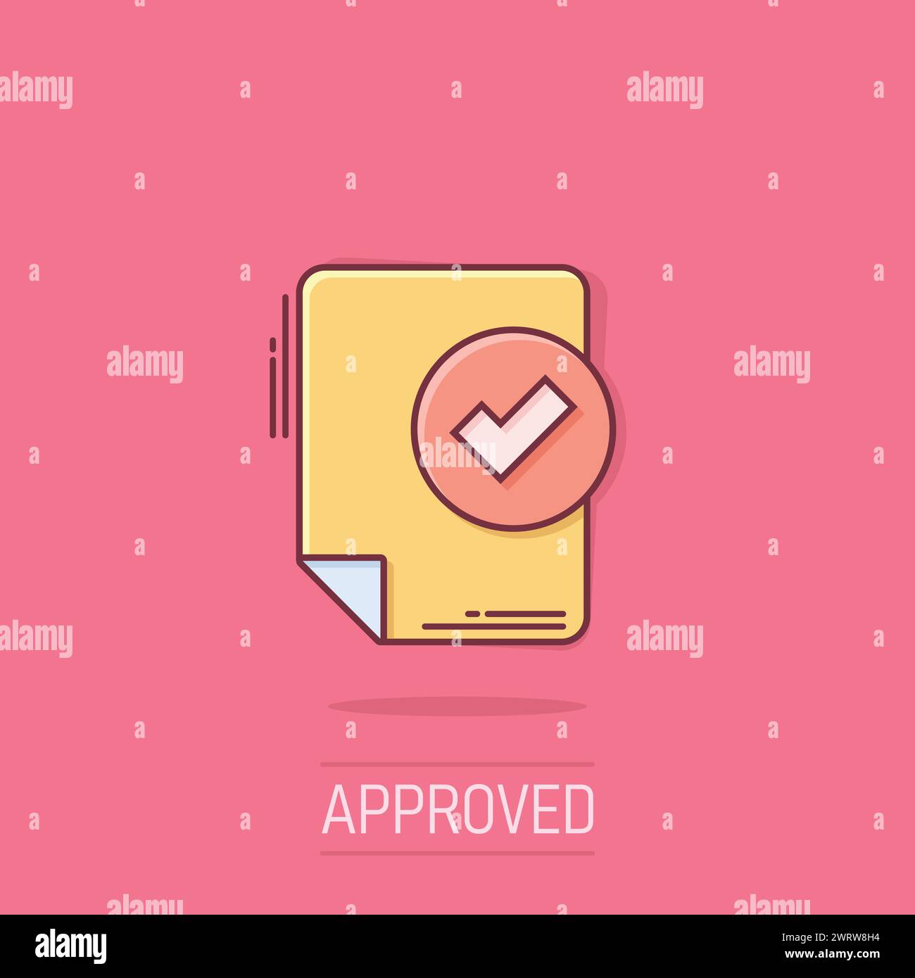 Document checklist icon in comic style. Report cartoon vector ...