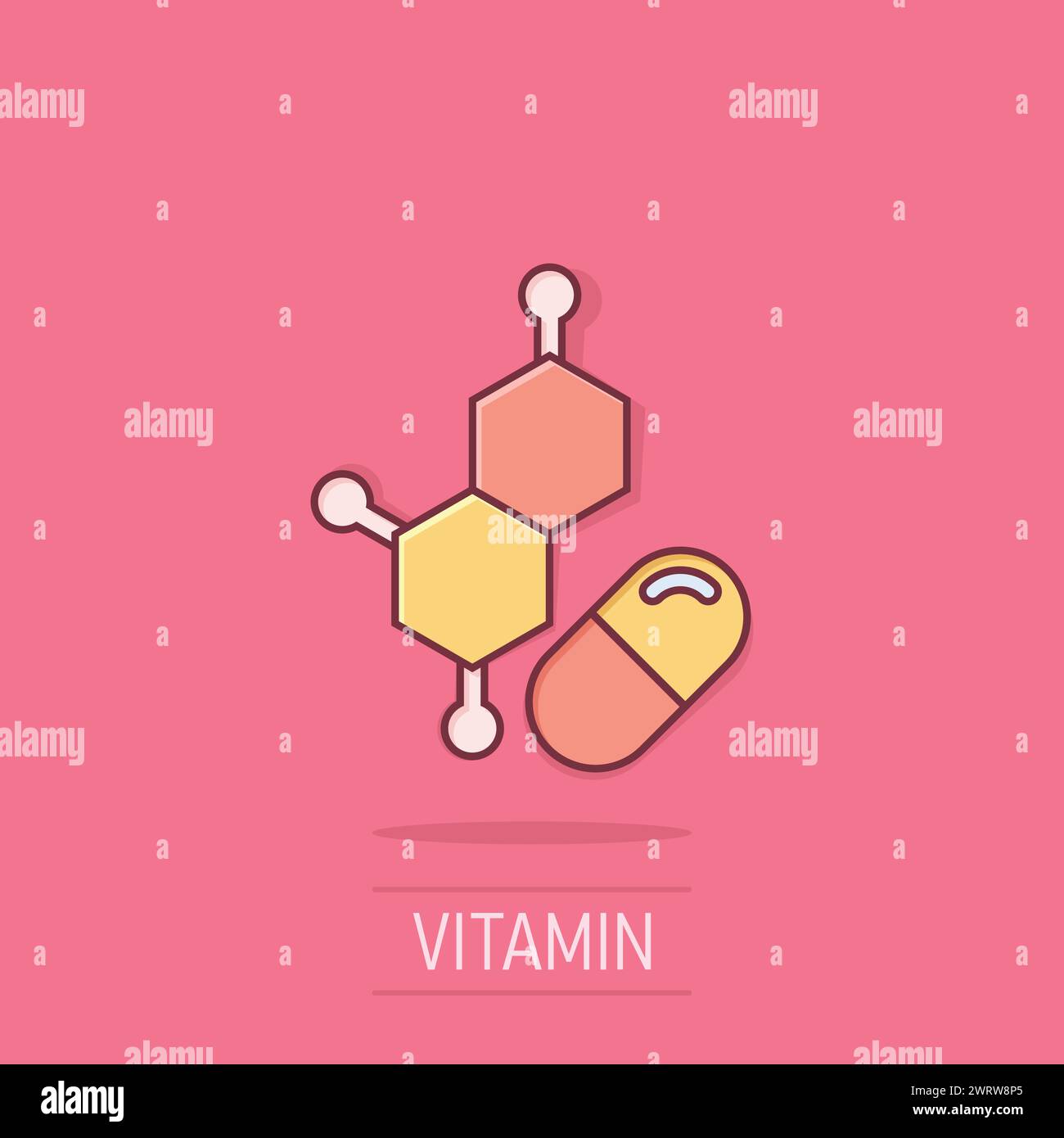 Vitamin pill note icon in comic style. Capsule cartoon vector ...