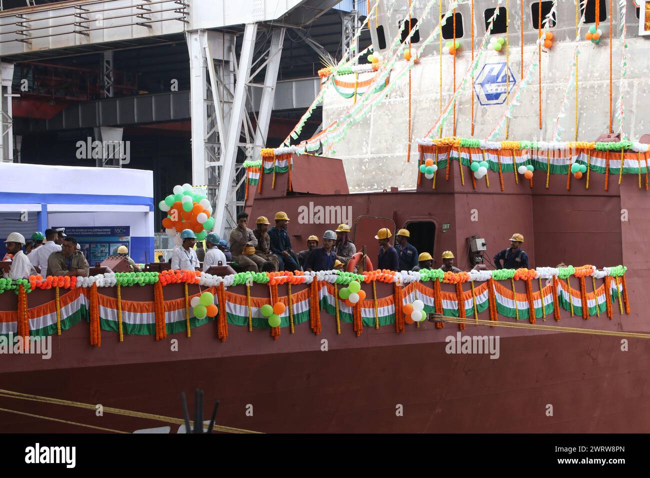 Kolkata, India. 13th Mar, 2024. Two new warships built for the Indian ...