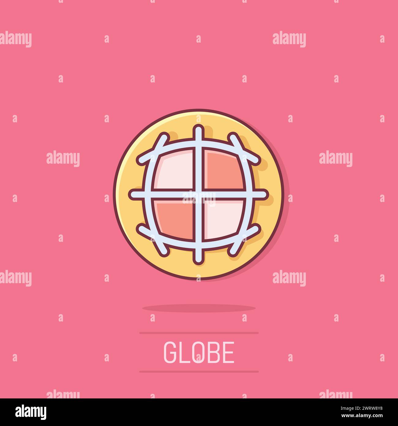 Earth planet icon in comic style. Globe geographic cartoon vector ...
