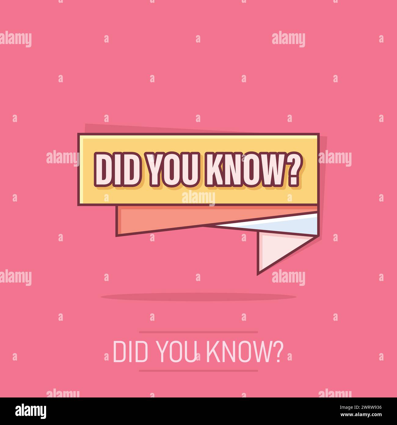 Did you know icon in comic style. Banner interesting facts cartoon ...