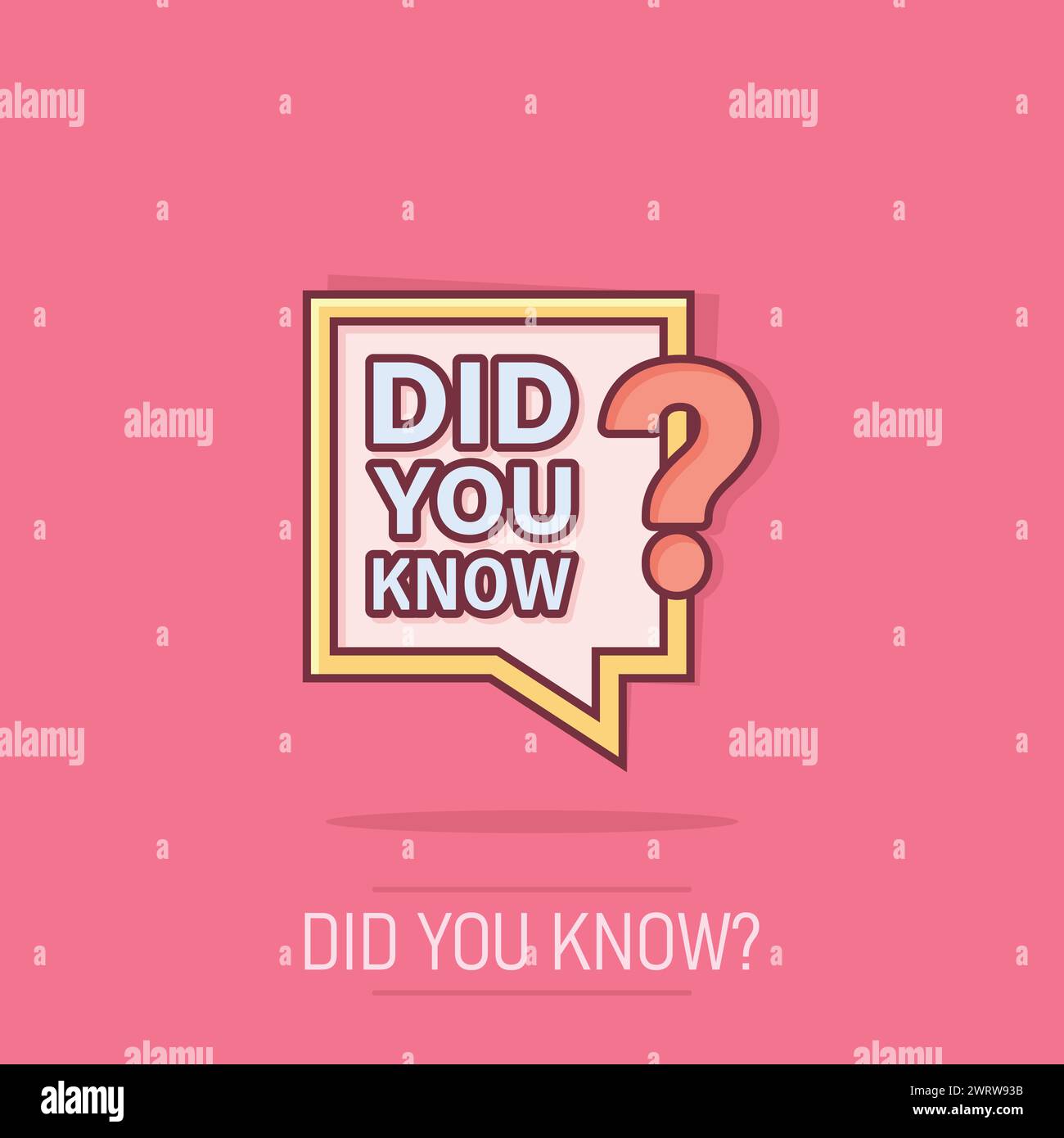 Did you know icon in comic style. Banner interesting facts cartoon ...