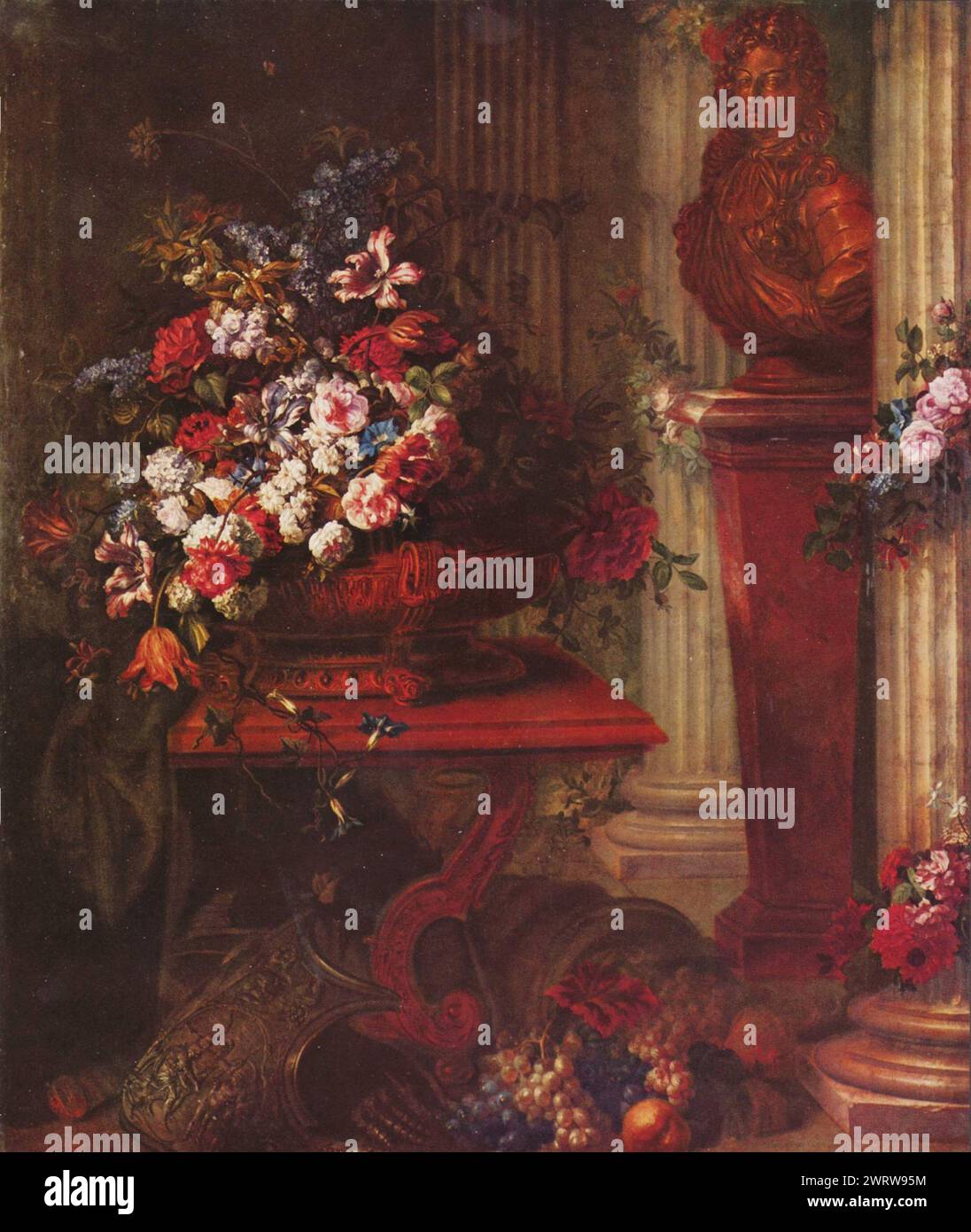 More details Vase of Flowers with Bronze Bust of Louis XIV Jean ...