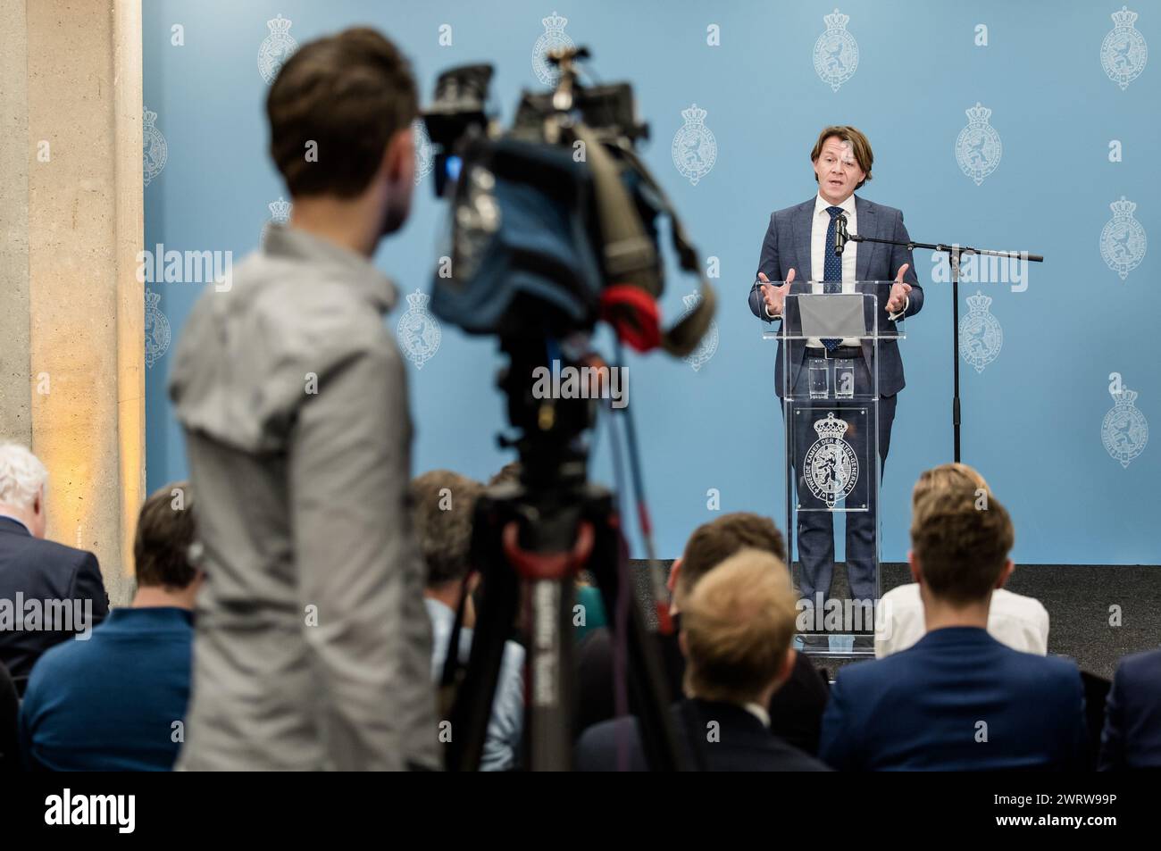 THE HAGUE - 14/03/2024, Informer Kim Putters during the presentation of ...