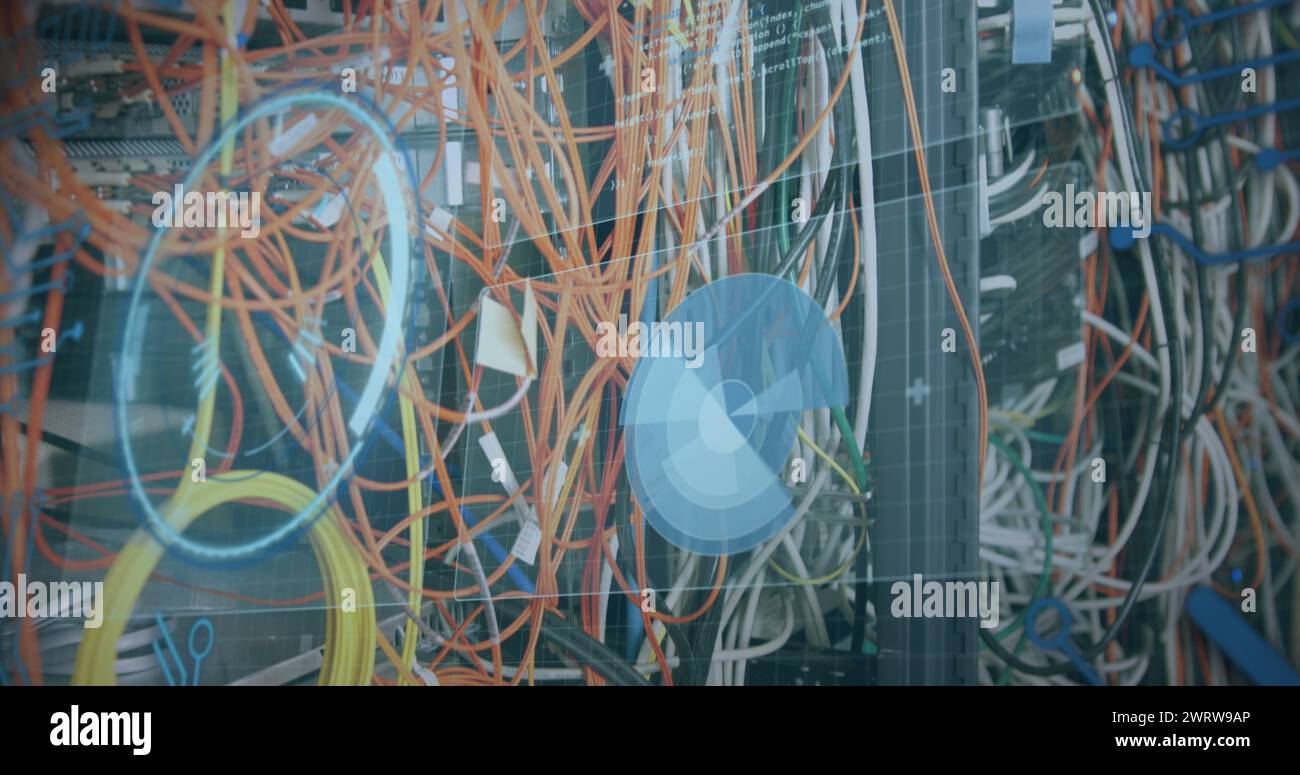 Image of data processing over cables of computer server Stock Photo - Alamy