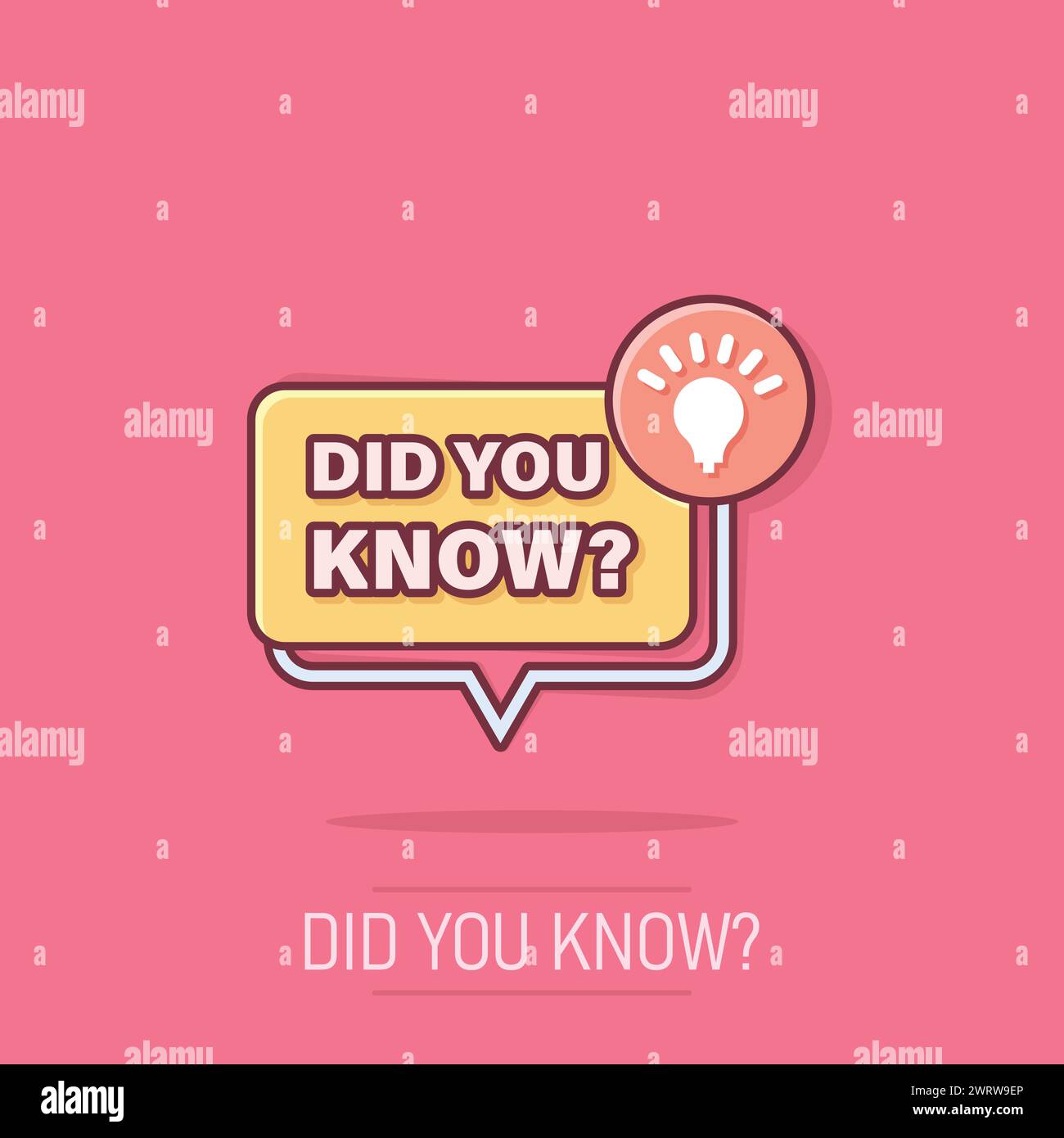 Did you know icon in comic style. Banner with frame and bulb cartoon ...