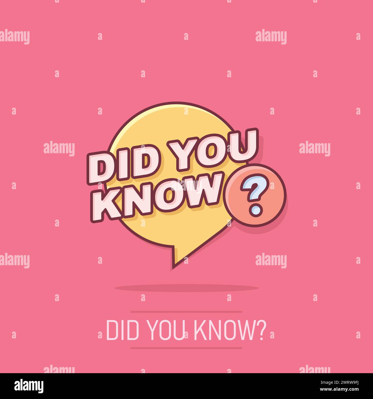 Did you know icon in comic style. Banner interesting facts cartoon ...