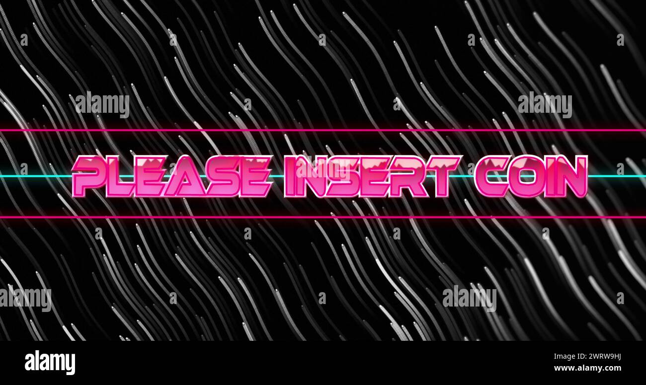 Image of please insert coin text against wavy lines in seamless pattern ...