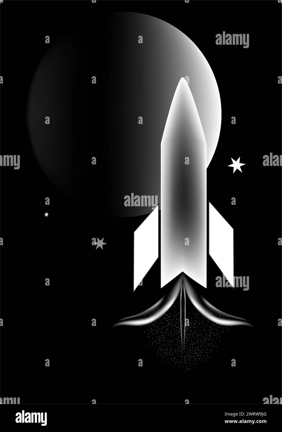 World launch rocket Black and White Stock Photos & Images - Alamy