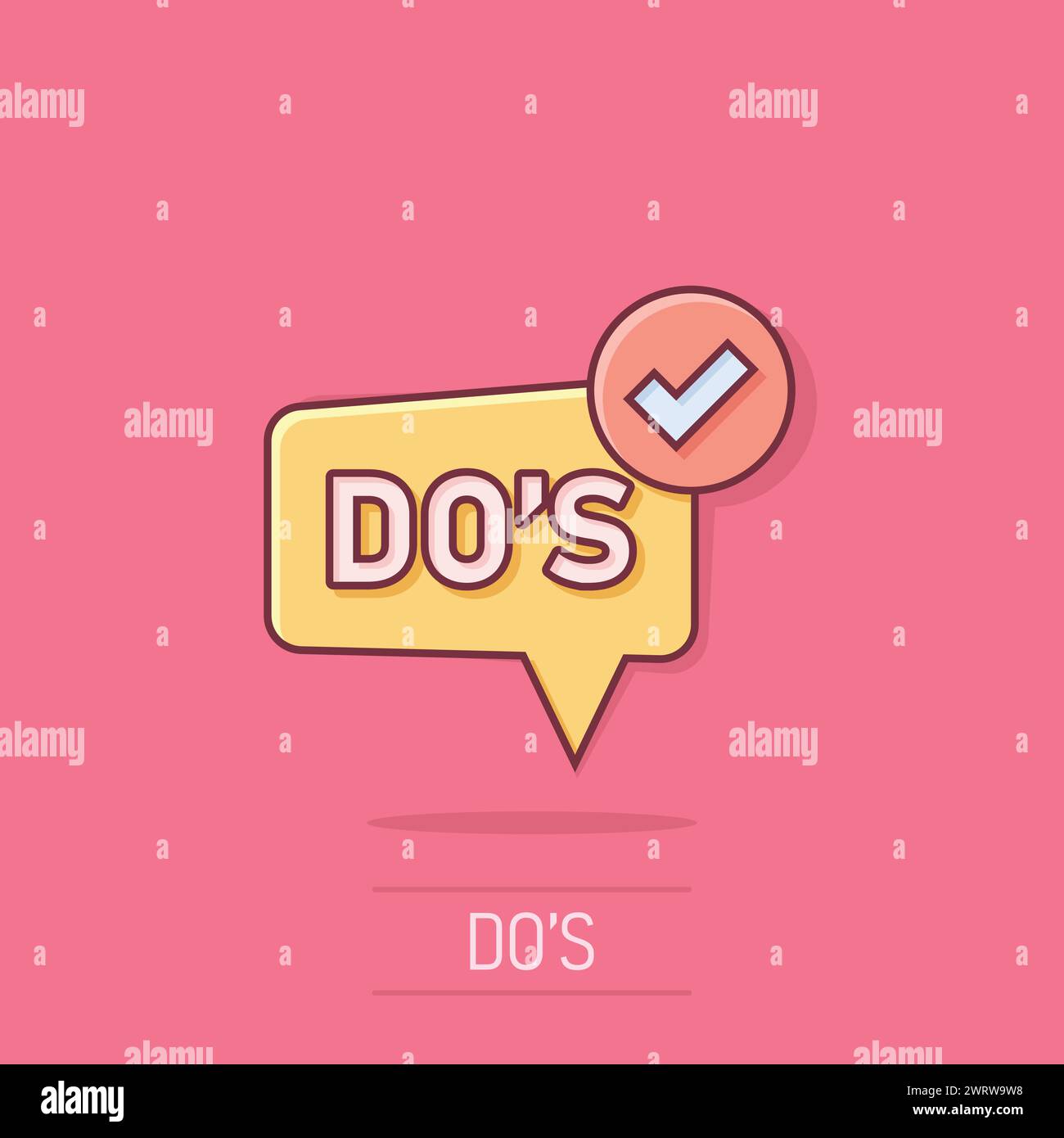 Do's sign icon in comic style. Like vector cartoon illustration ...