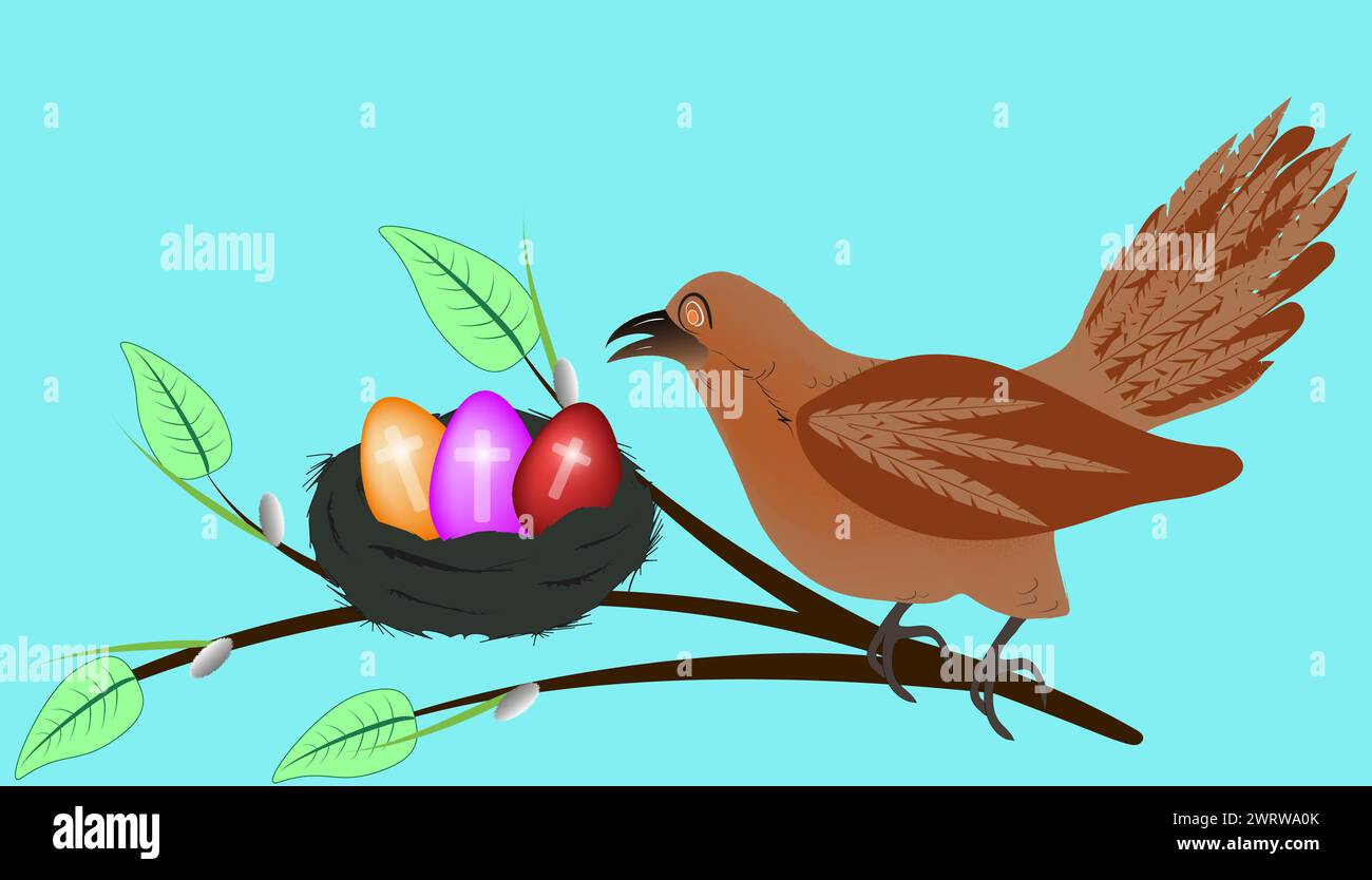 Easter composition eggs card Stock Vector Images - Alamy