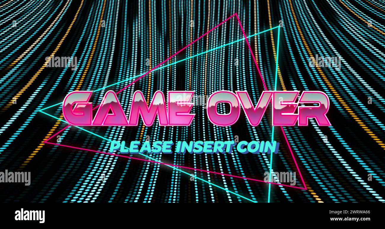 Animation red shapes over neon hi-res stock photography and images - Alamy