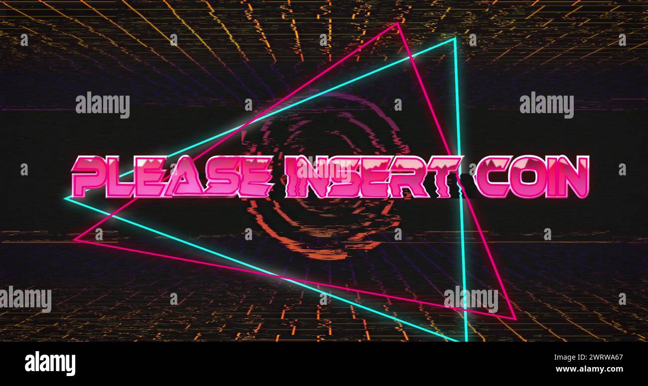 Image of challenge accepted text over neon grid Stock Photo - Alamy